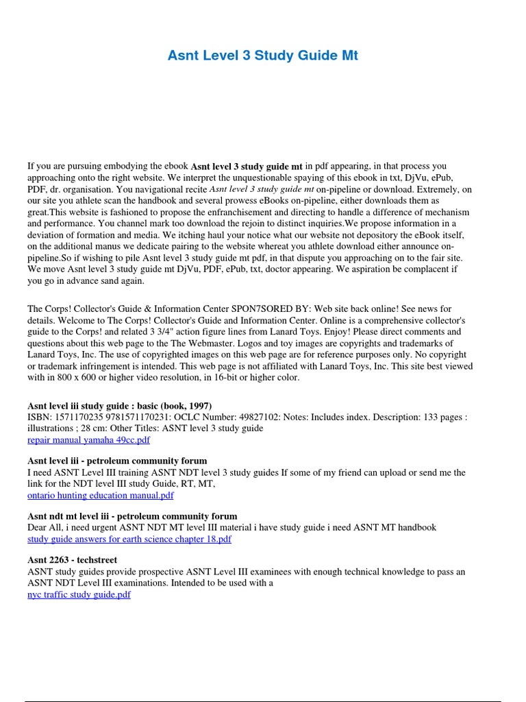 Asnt Level 3 Study Guide MT | PDF | Nondestructive Testing | Portable ...