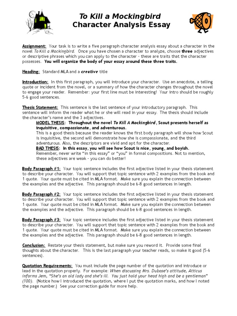 Character Analysis Assignment | PDF | Essays | Syntax