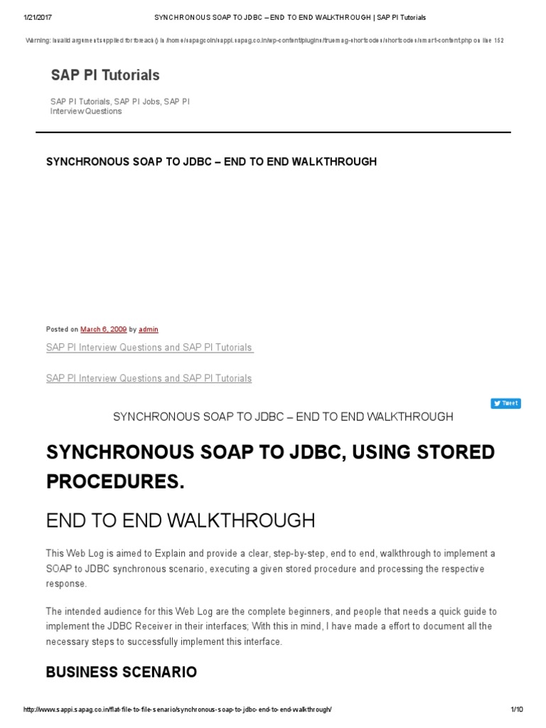 Synchronous Soap To JDBC - End To End Walkthrough - Sap Pi Tutorials | PDF | Microsoft Sql ...