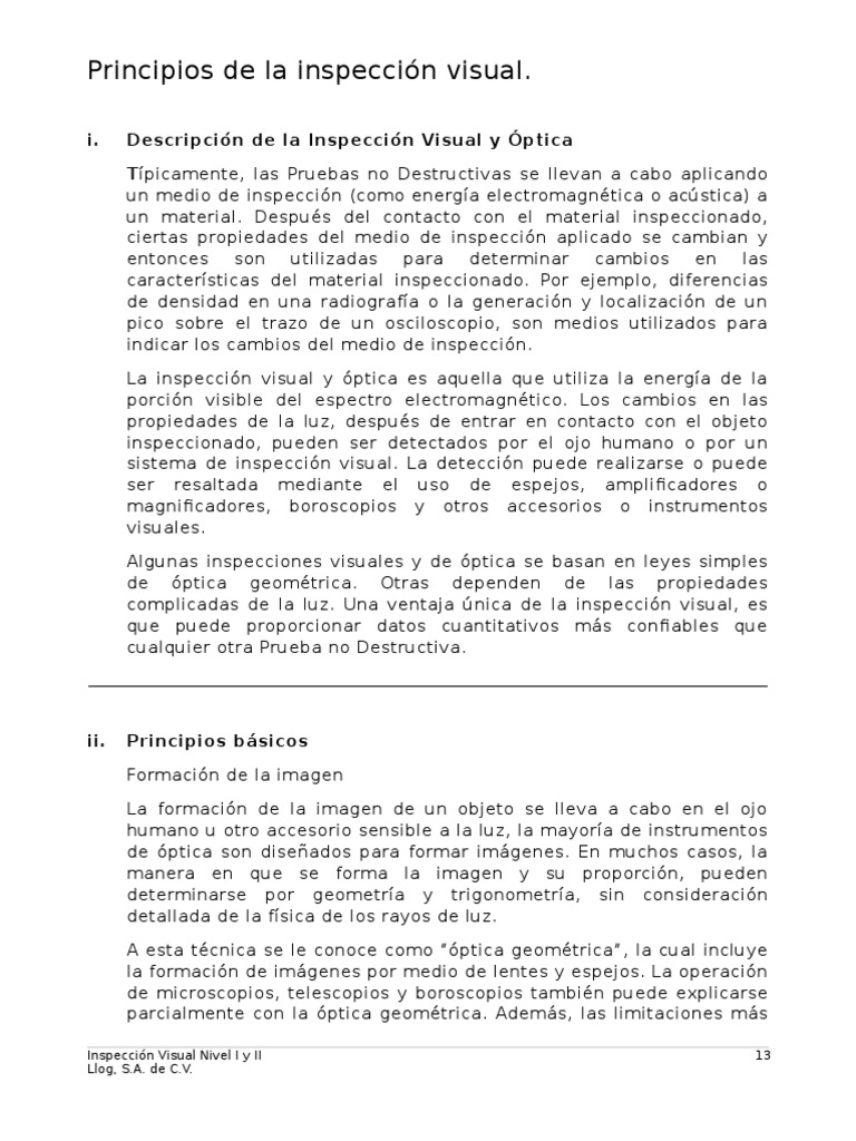 Principios de Inspección Visual | PDF | Color | Ligero