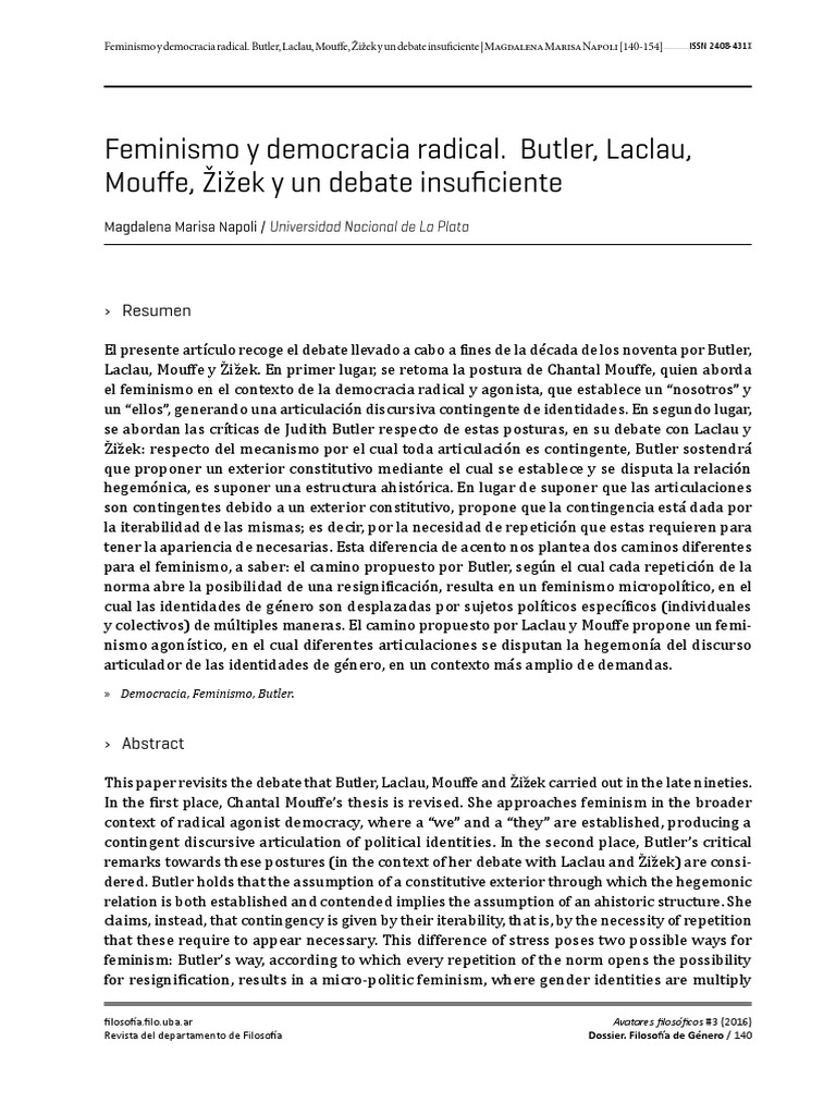 Feminismo y Democracia | PDF | Jacques Lacan | Democracia