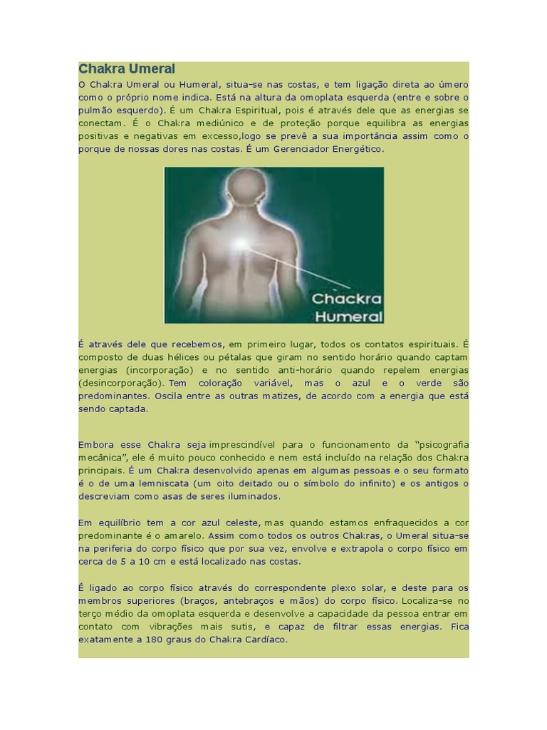 Equilíbrio do Chakra Umeral nas Costas | PDF | Chacra | Mediunidade