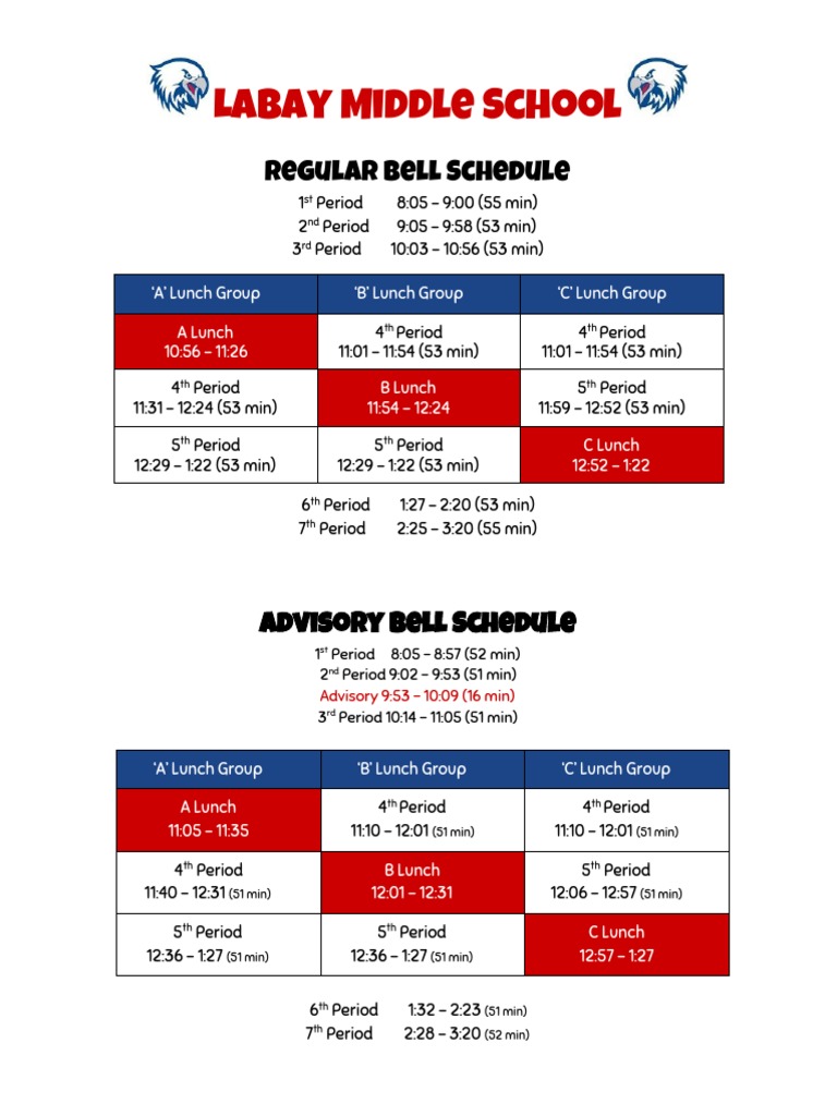 Labay Middle School Bell Schedule | PDF | Social Science | Art