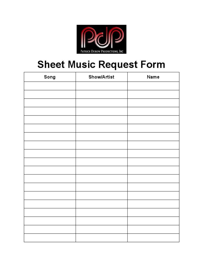 Song Music Request Form PDP | PDF