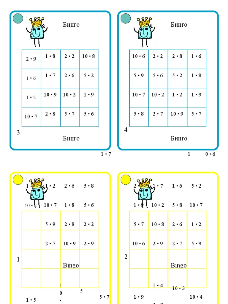 Bingo Tablica Množenja | PDF