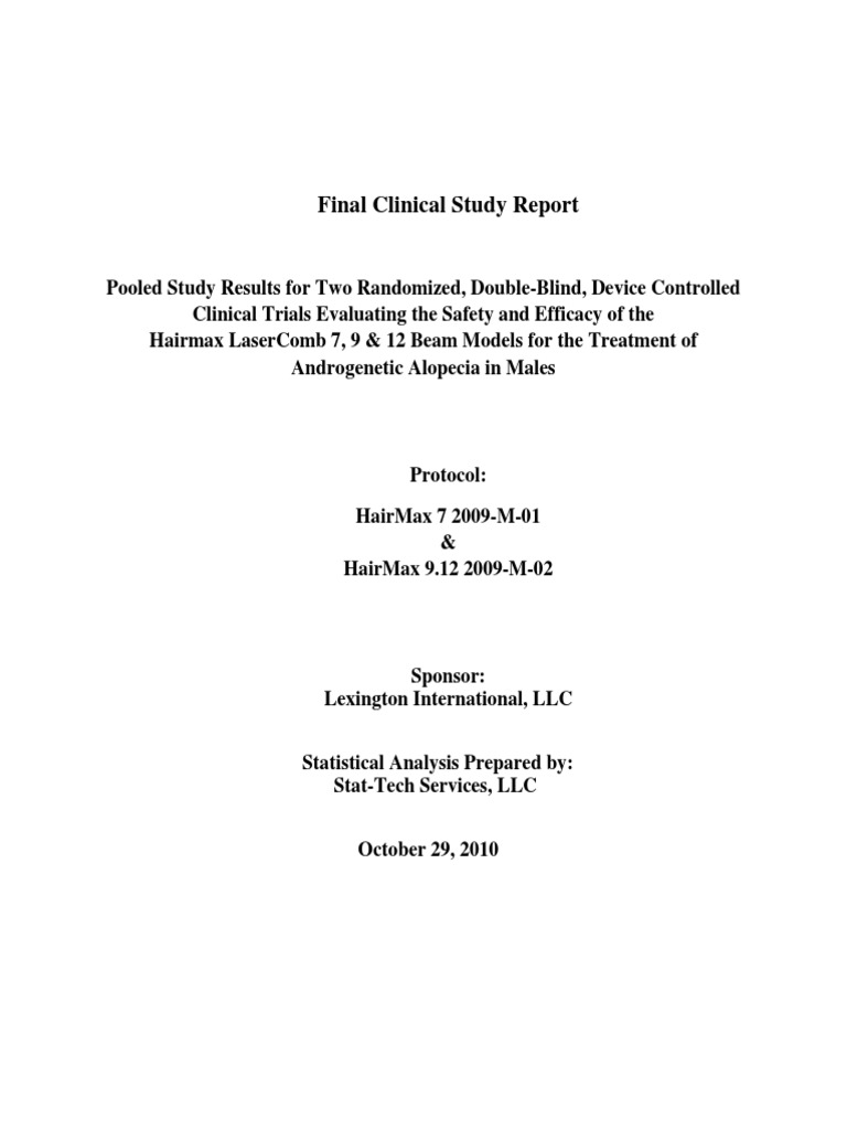 Final Clinical Study Report | PDF | Standard Deviation | Clinical Trial