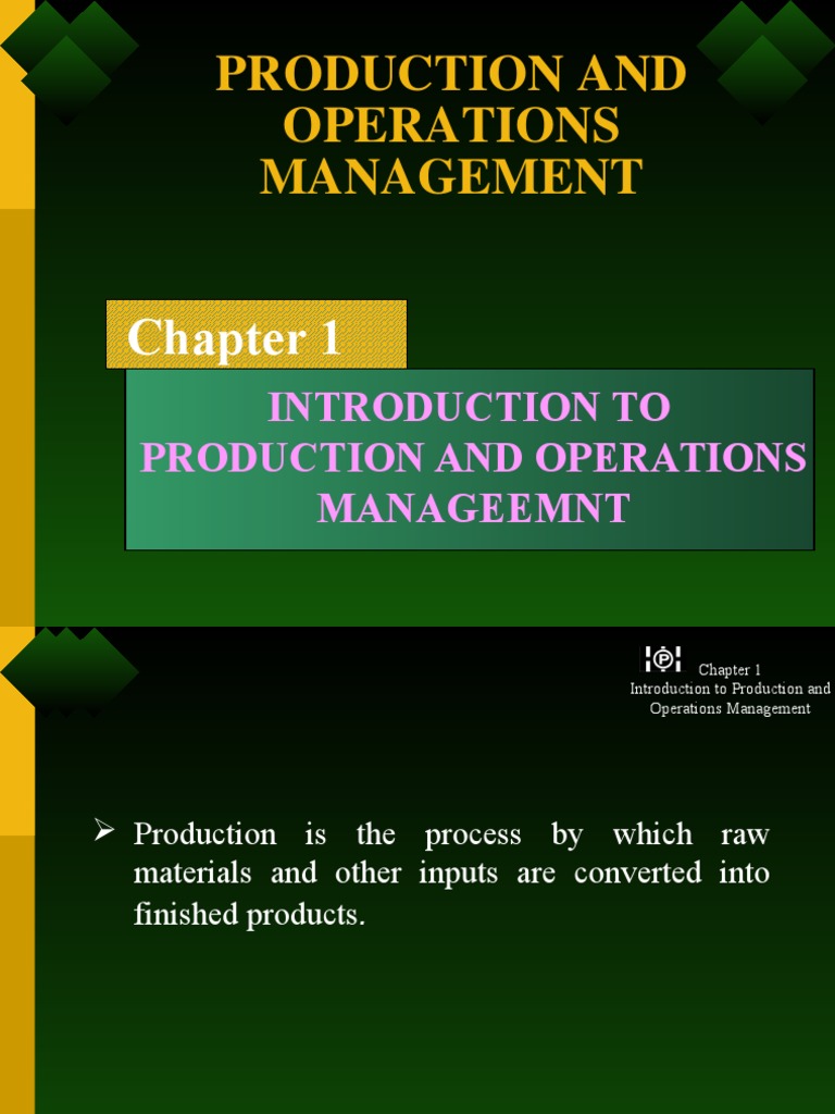 Operational Management 1 | PDF | Operations Management | Production ...