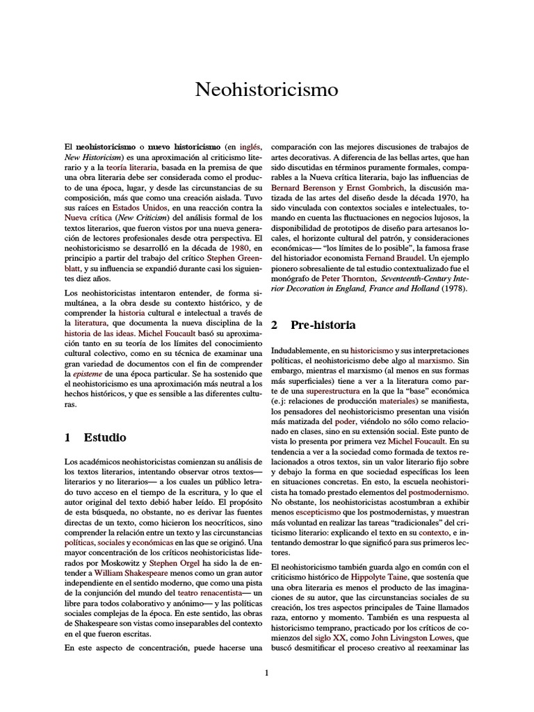 Neo Historicism o | PDF | Literatura sobre literatura | Teoría literaria