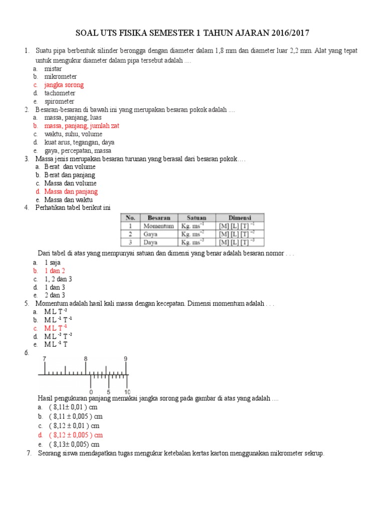 Soal PTS Fisika Kelas X | PDF