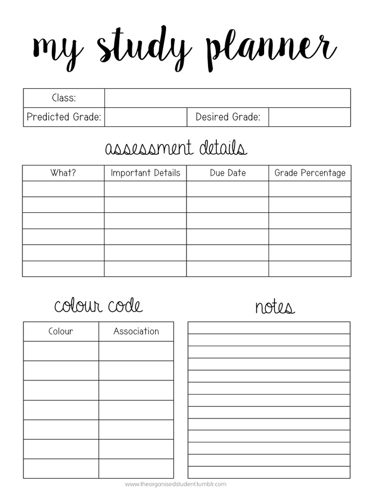 5 Page Study Planner PDF | PDF