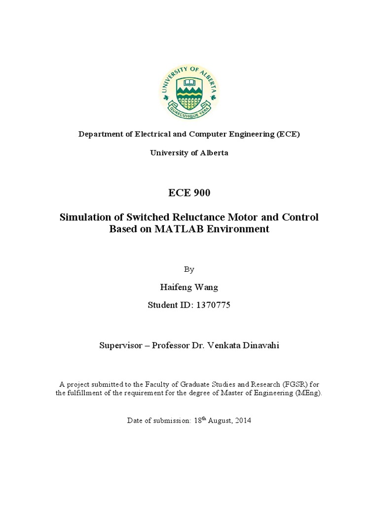 00 SR Simulation of Motor and Control Based On MATLAB | PDF | Magnetic ...