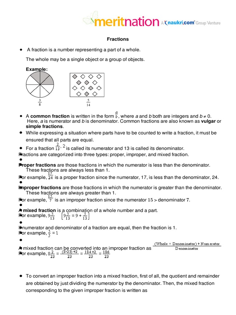 Fundamentals of Fractions | PDF | Fraction (Mathematics) | Division ...