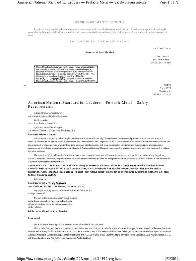 Standard For Ladder | Ladder | Safety