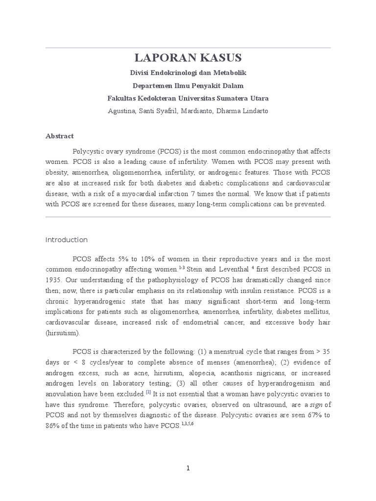 PCOS Case Report-3 | PDF | Polycystic Ovary Syndrome | Diabetes ...