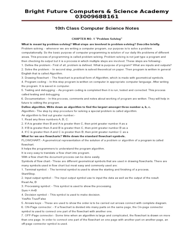 10th Class Computer Science Notes by Sir Tahir | PDF | Trigonometric ...