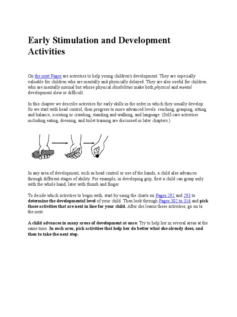 Early Stimulation and Development Activities | PDF