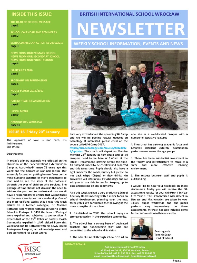16 Newsletter 20th January 2017 | PDF | Salad | Vegetables