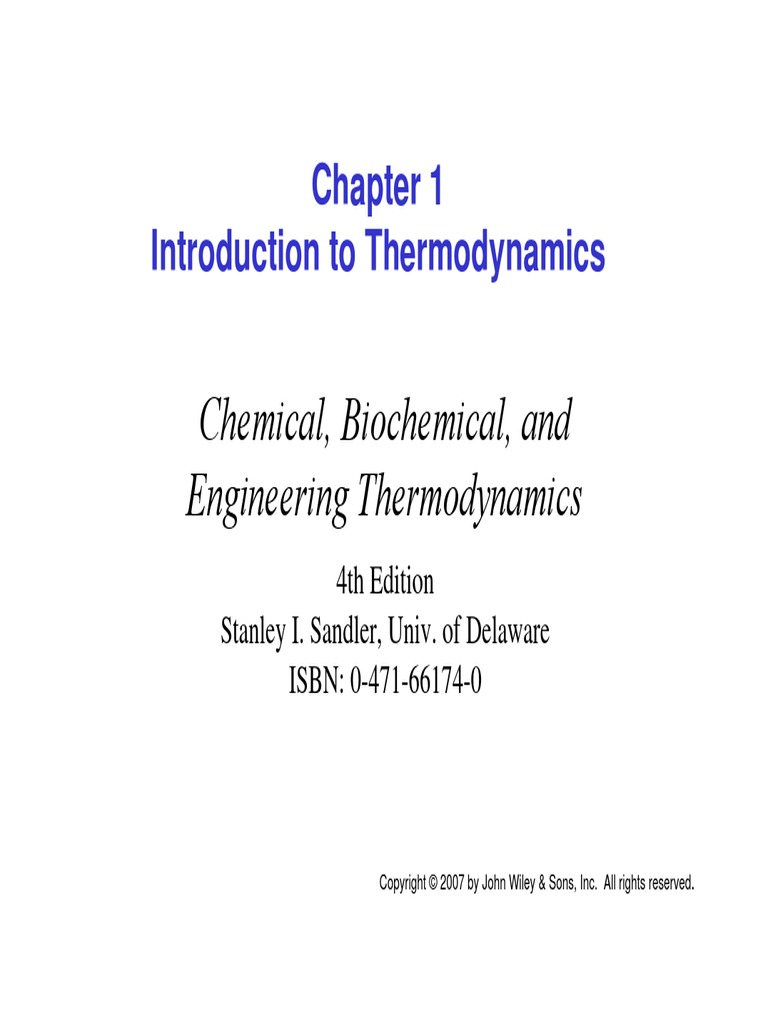 Chemical, Biochemical, and Engineering Thermodynamics | PDF | Entropy ...