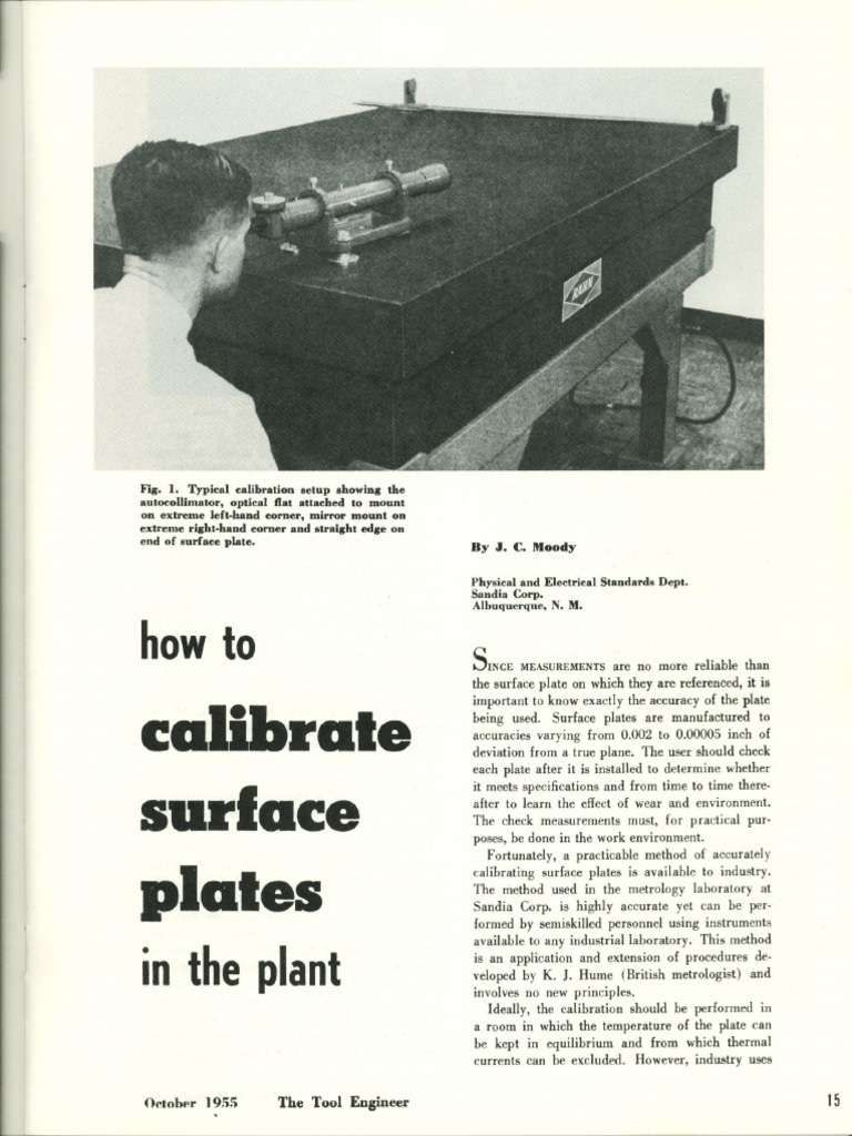 How To Calibrate Surface Plates in The Plant | PDF