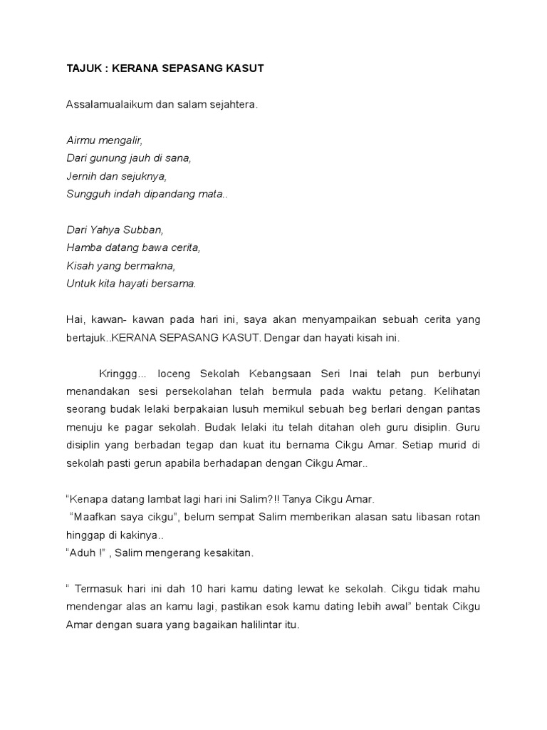 Kerana Sepasang Kasut Pdf