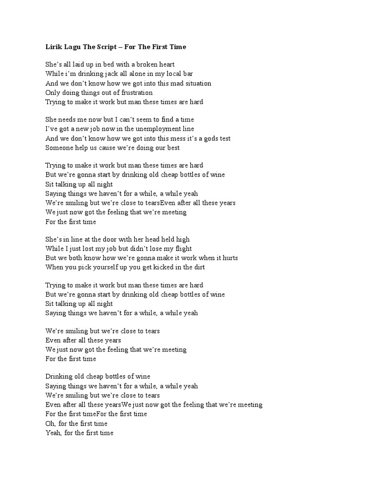 The Script For The First Time | PDF