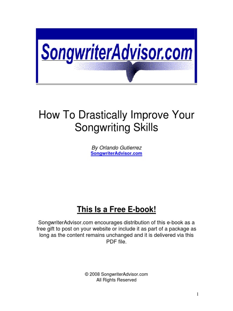 How To Drastically Improve Your Songwriting Skills | PDF | Songwriter ...