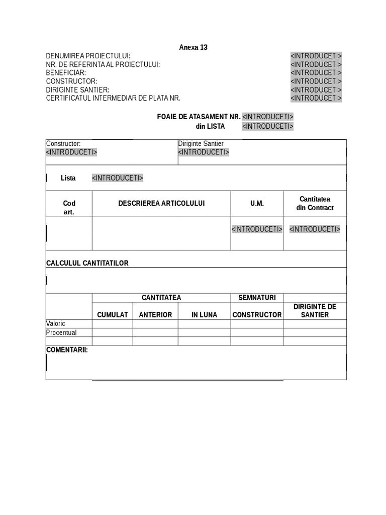 Foi de Atasament | PDF