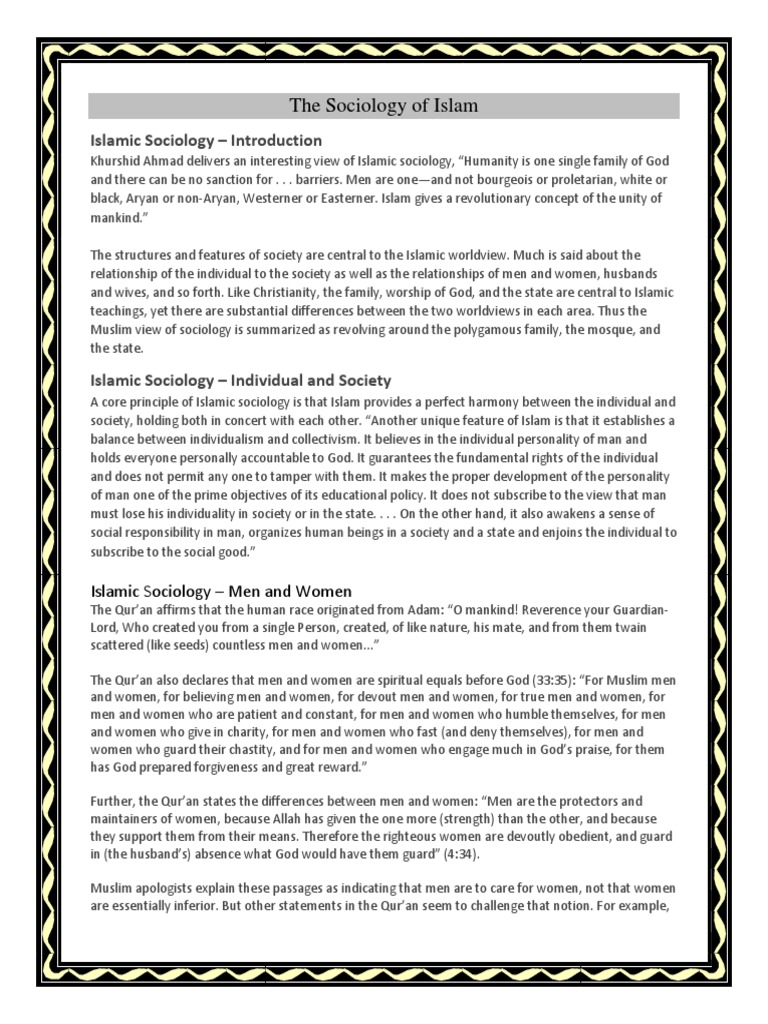 The Sociology of Islam | PDF | Wife | Quran