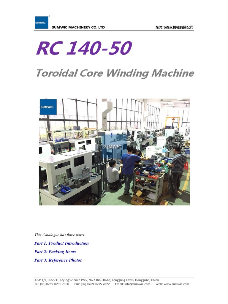 Catalogue of RC140-50 Toroidal Core Winding Machine | PDF | Transformer ...
