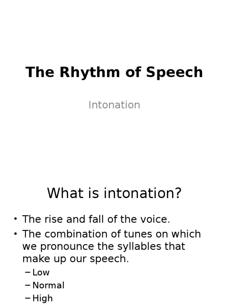 The Rhythm of Speech - Intonation | PDF | Stress (Linguistics ...