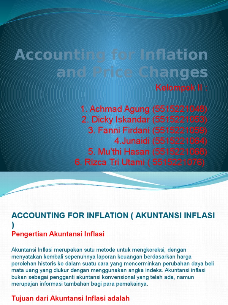 Accounting For Inflation and Price Changes | PDF