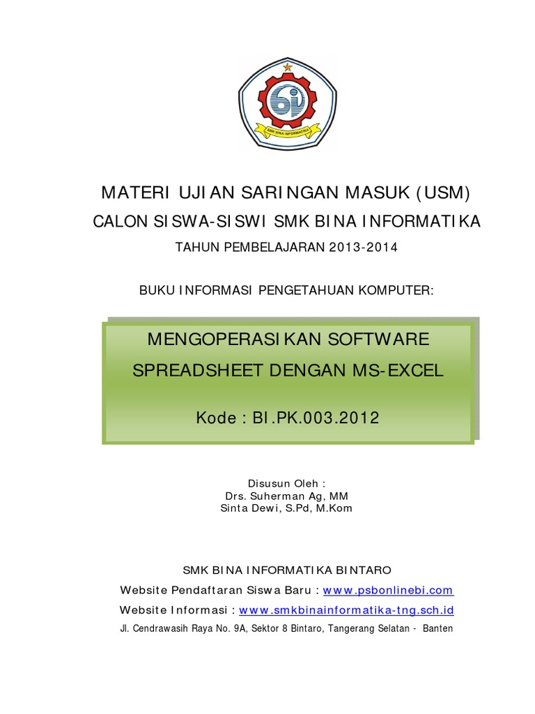Materi Spreadsheet PDF | PDF