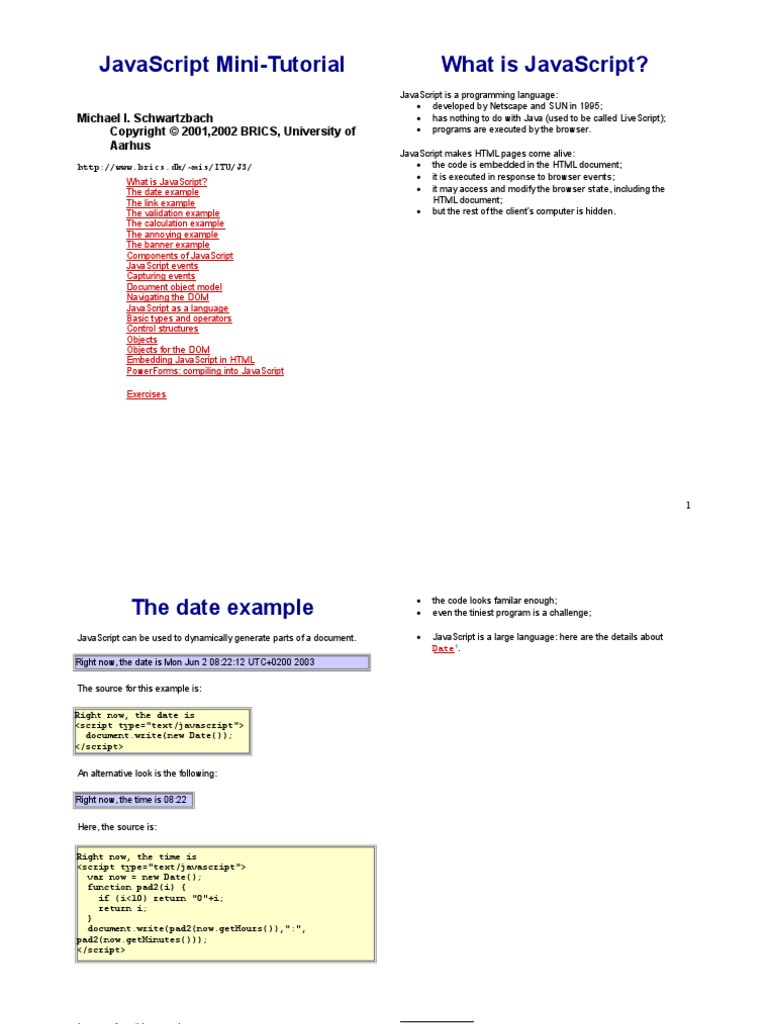 JavaScript Mini | PDF | Document Object Model | Java Script