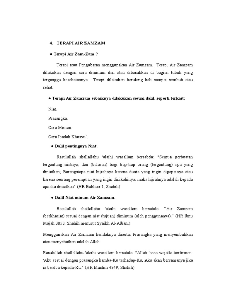 Cara Minum dan Doa Air Zamzam | PDF