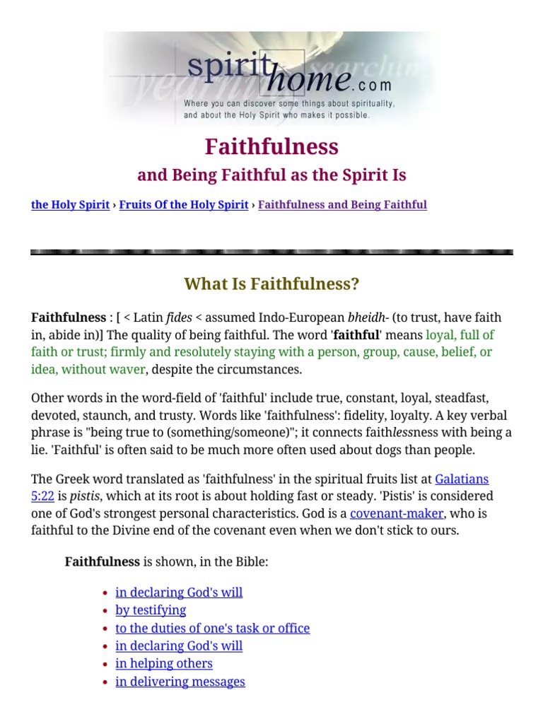 Faithfulness and Being Faithful | PDF | Covenant (Biblical) | God