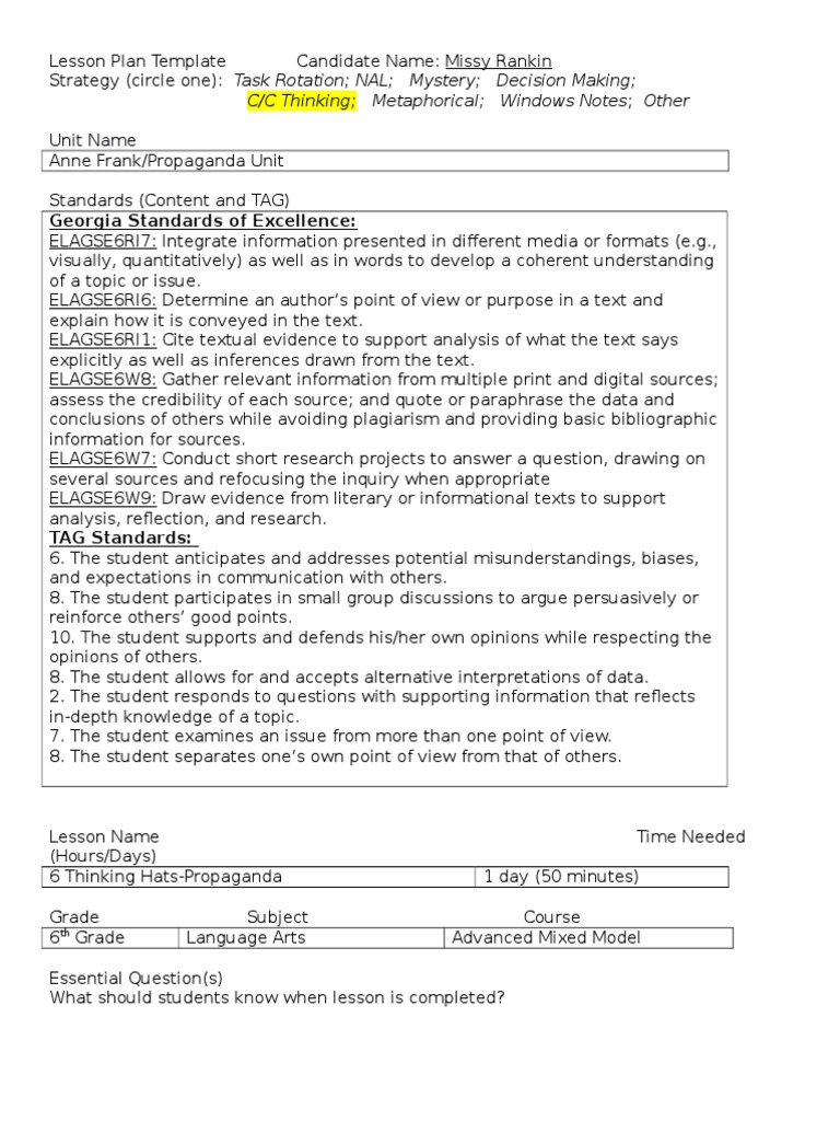 Toddler Lesson Plan: Propaganda Unit | PDF | Propaganda | Lesson Plan