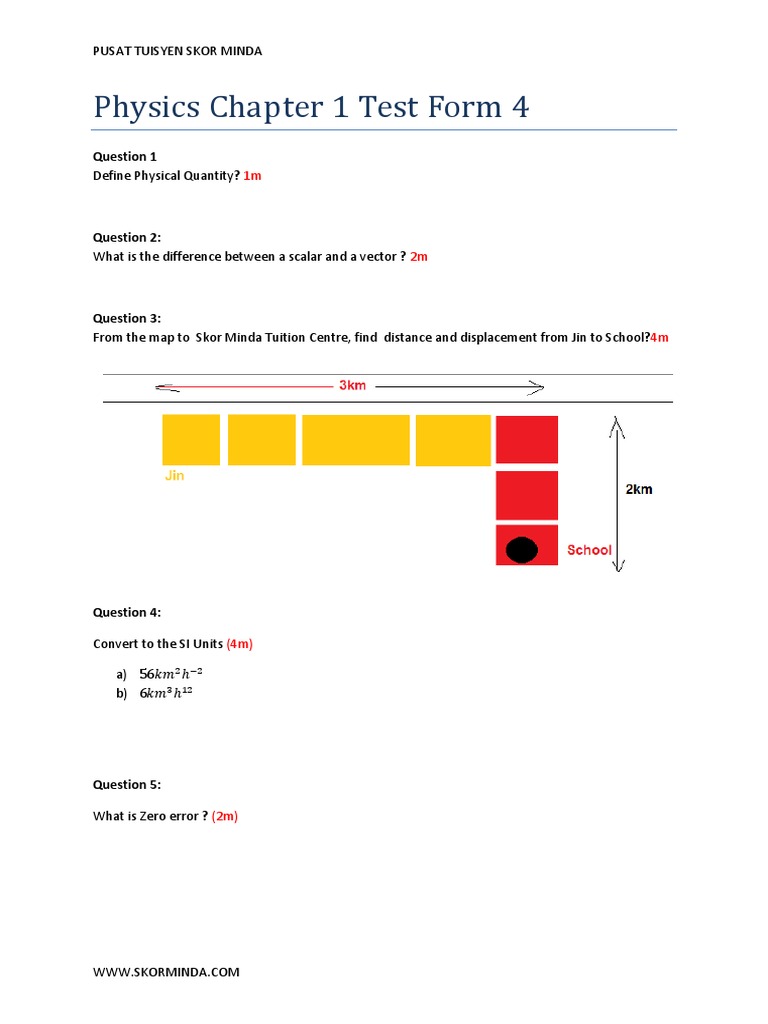 Physics Chapter 1 Test Form 4 (Test Paper) | PDF | Teaching Methods ...