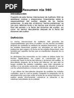 Caso Práctico Nia 560. | Auditoría financiera | normas internacionales ...