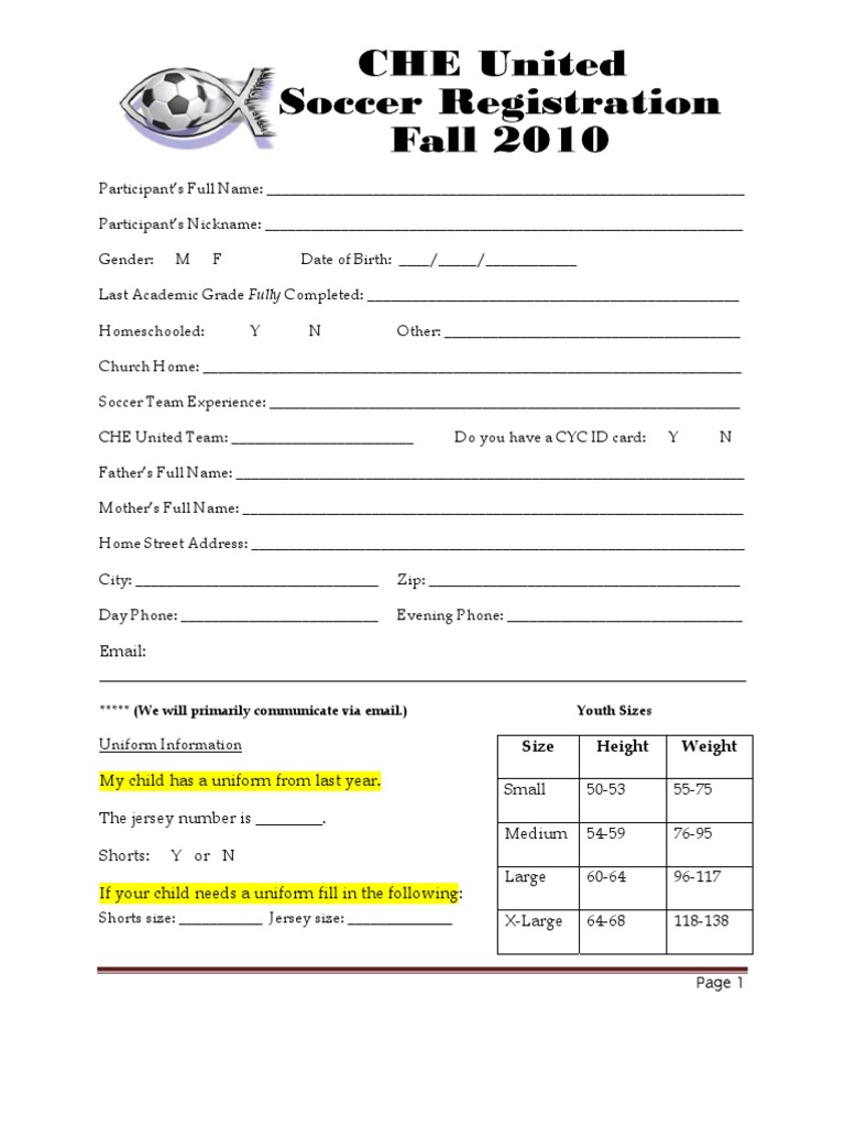 Fall Soccerl Registration 2010 | PDF | Business