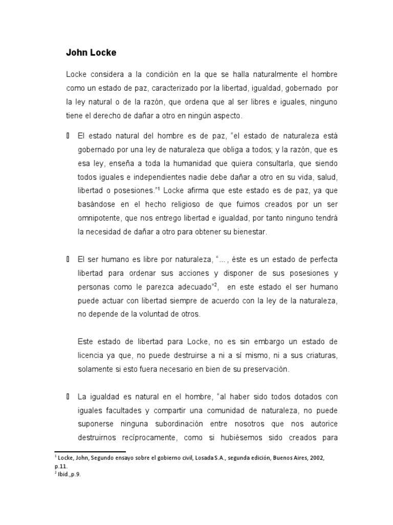 John Locke | PDF | Estado (política) | Libertad