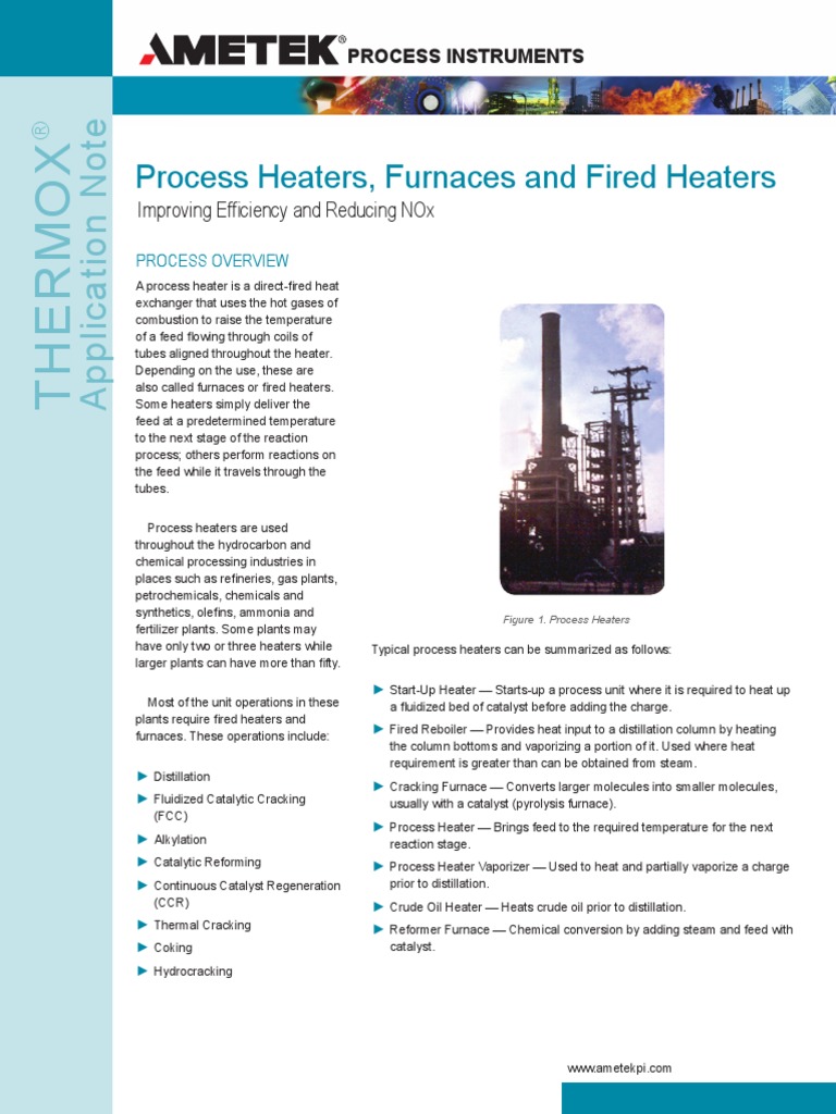 Process Heaters Furnaces and Fired Heaters PDF | PDF | N Ox | Combustion