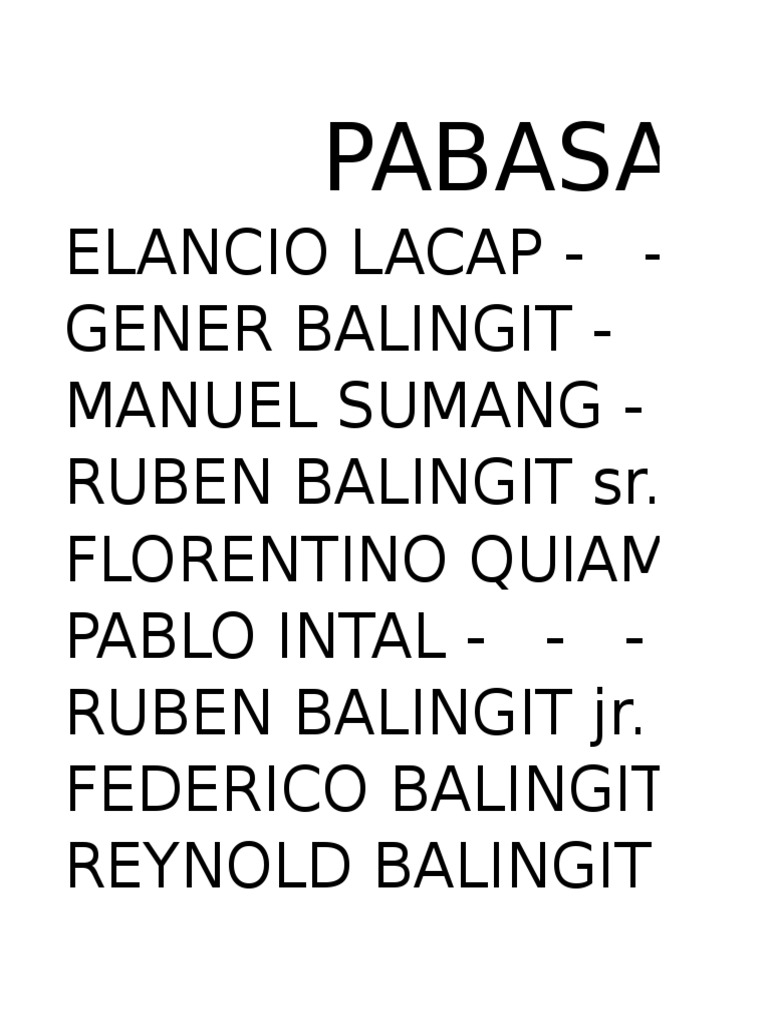 Pabasa | PDF