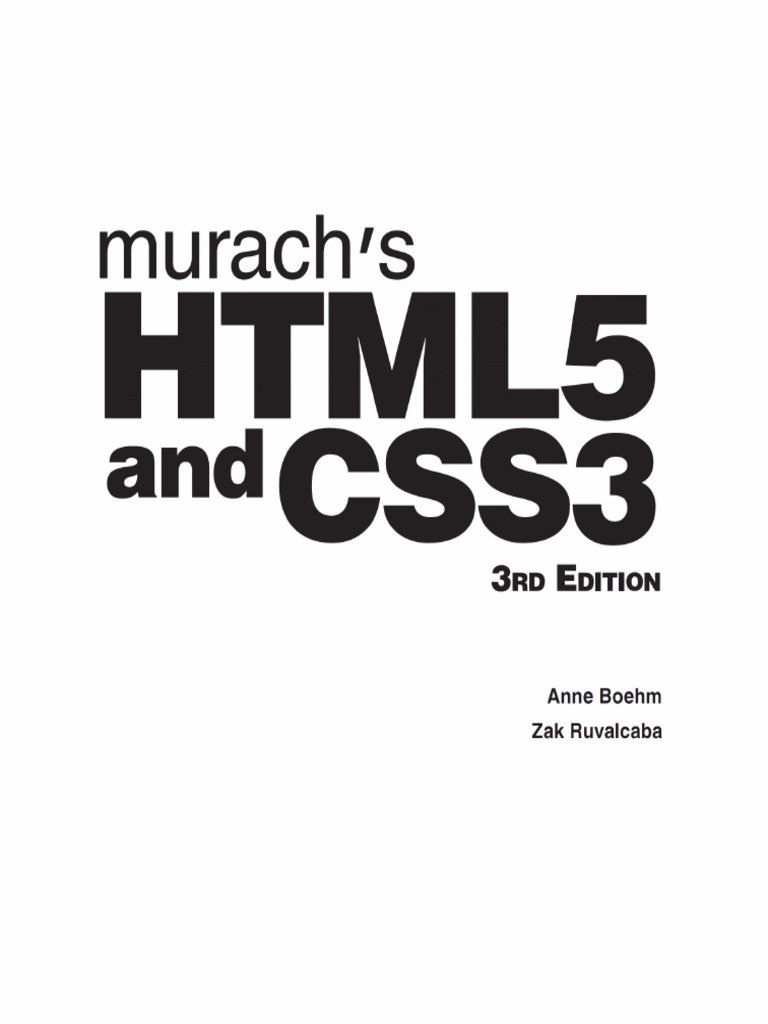 Murachs Html5 And Css3 3rd Edition 2015 Pdf Computing And Information Technology 