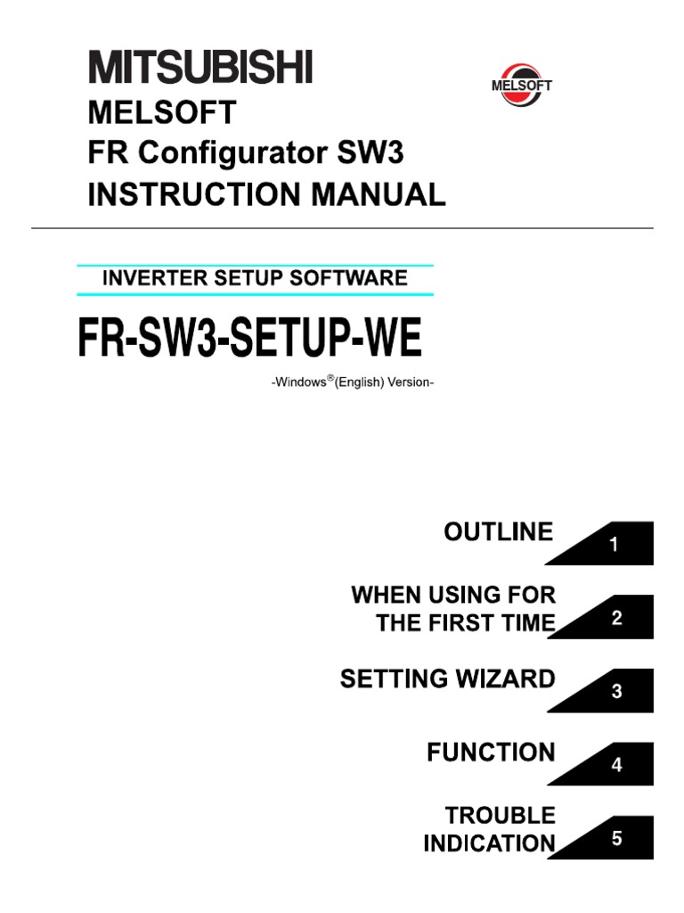Mitsubishi FR Configurator SW3 Manual | PDF