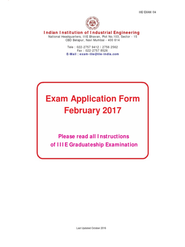 IIIE InsBel Feb - 2017 - Exam - Form PDF | PDF | Transmission ...