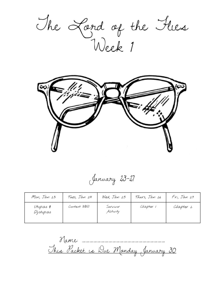 The Lord of The Flies Week 1 Packet | PDF | Utopia | Dystopia