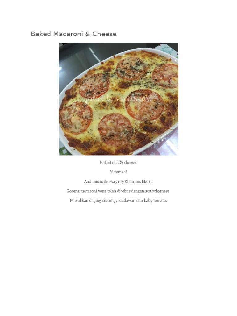 Baked Macaroni | PDF