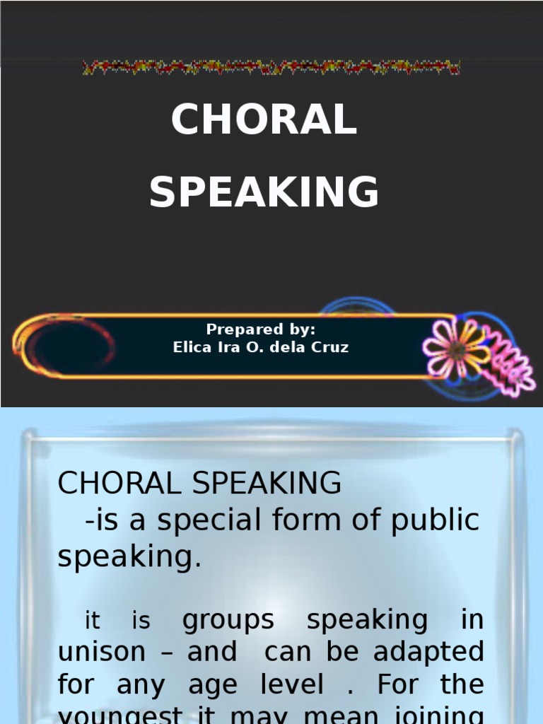 Choral Speaking | PDF | Choir | Poetry