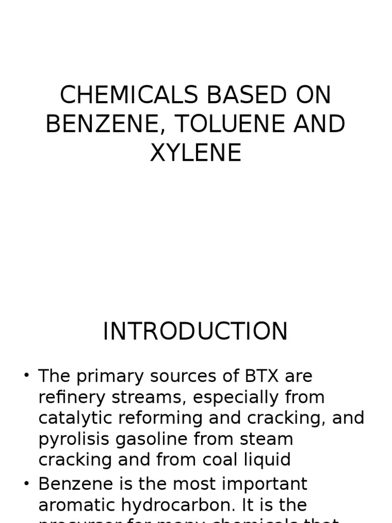 BTX | PDF | Benzene | Toluene