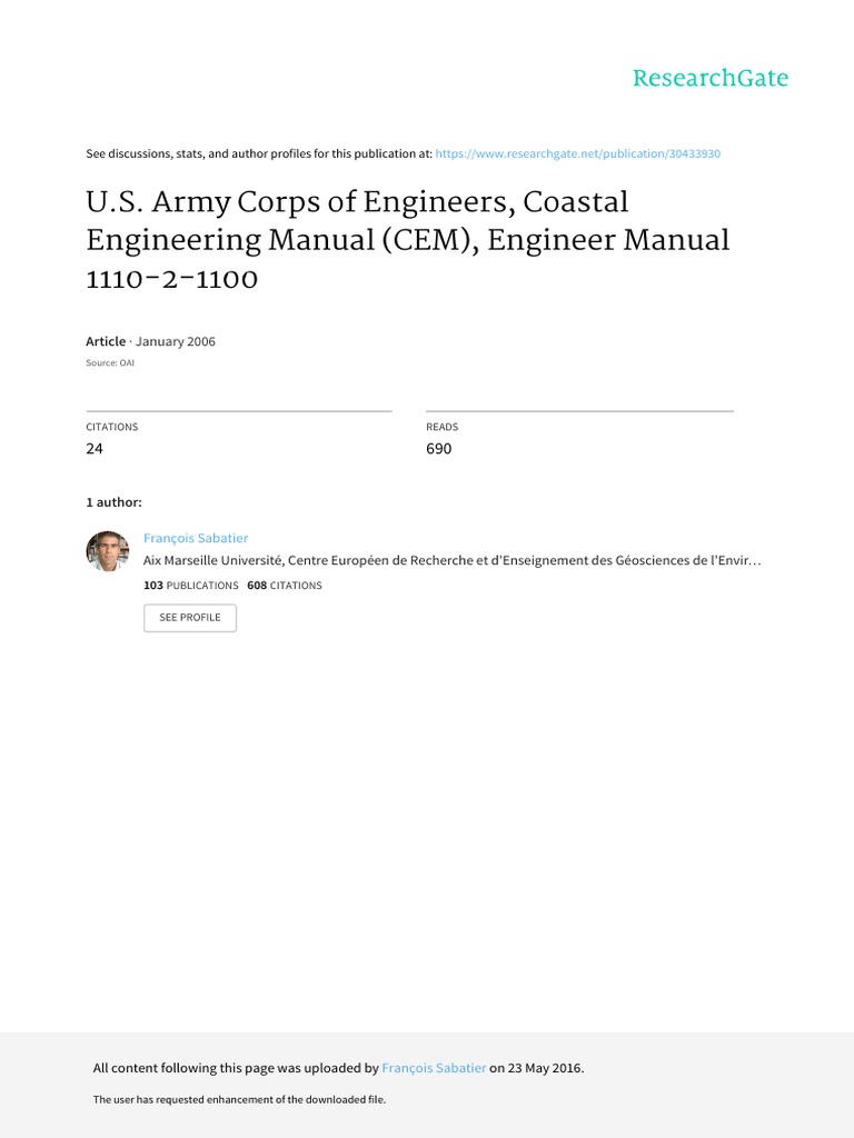 U.S. Army Corps of Engineers, Coastal Engineering Manual (CEM ...